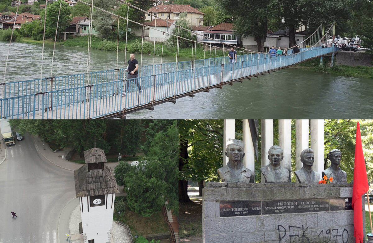 Висећи мост, Сахат-кула и бисте народних хероја у Вакуфу чекају ...
